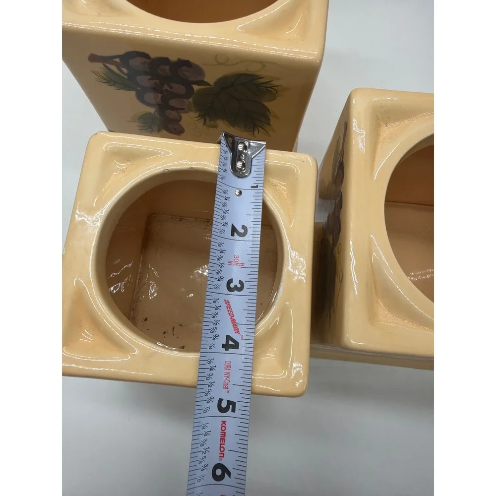 Wcl | Kitchen | Wcl Vintage Ceramic Grape Canister Set 3 Piece Tuscan ...
